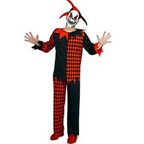 Red& Black Jester kloun kostüüm meestele - Star Peokaubad